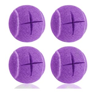 mloowa precut tennis balls for walkers 4 pcs balls with precut opening for easy installation,walker accessories for seniors fit most walkers,for furniture legs and floor protection (purple)