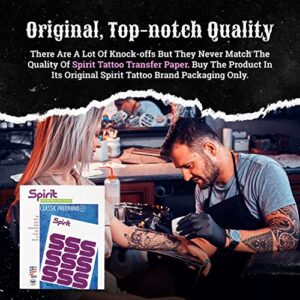 Spirit Freehand Tattoo Transfer Paper - A4-Size Freehand Tattooing Stencil Paper Certified Vegan with Vegetable Wax Easy Transfer Tattoo Paper (100ct)