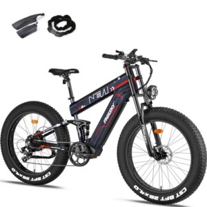 freesky 2024 upgraded 𝐃𝐮𝐚𝐥 𝐁𝐚𝐭𝐭𝐞𝐫𝐲 48v 𝟯𝟱𝐀𝐇 𝟐𝟎𝟎𝟎𝐖 motor 155 miles long range electric bike for adults 𝟑𝟴mph+ 26" fat tire full suspension ebike with dual hydraulic brakes