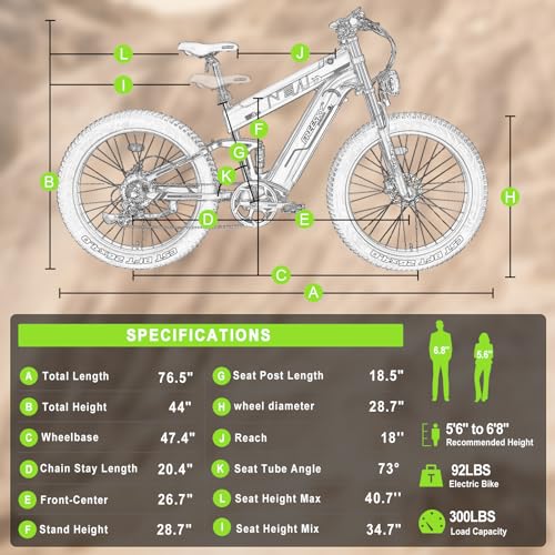 FREESKY Alaska Pro [2024 Newest] Dual Battery Electric Bike for Adults 2000W 48V 35Ah 38MPH&155 Miles Long Range 26" Fat Tire Full Suspension E Bike with Dual Hydraulic Brakes