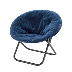 urban lifestyle faux fur saucer chair, navy