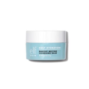 e.l.f. skin mini holy hydration! makeup melting cleansing balm, face cleanser & makeup remover, infused with hyaluronic acid to hydrate skin, 0.45 oz