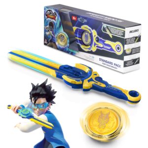 infinity nado bey blade stadium - battling tops burst toy for boys grils age 8-12 - including gaming top toys, sword launcher - fury wave dragon, sapphire blue