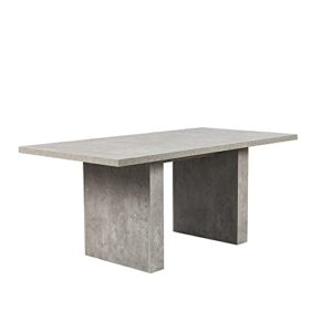 gia home furniture series 70-inch seamless top dining room table, 70 inch, cement gray