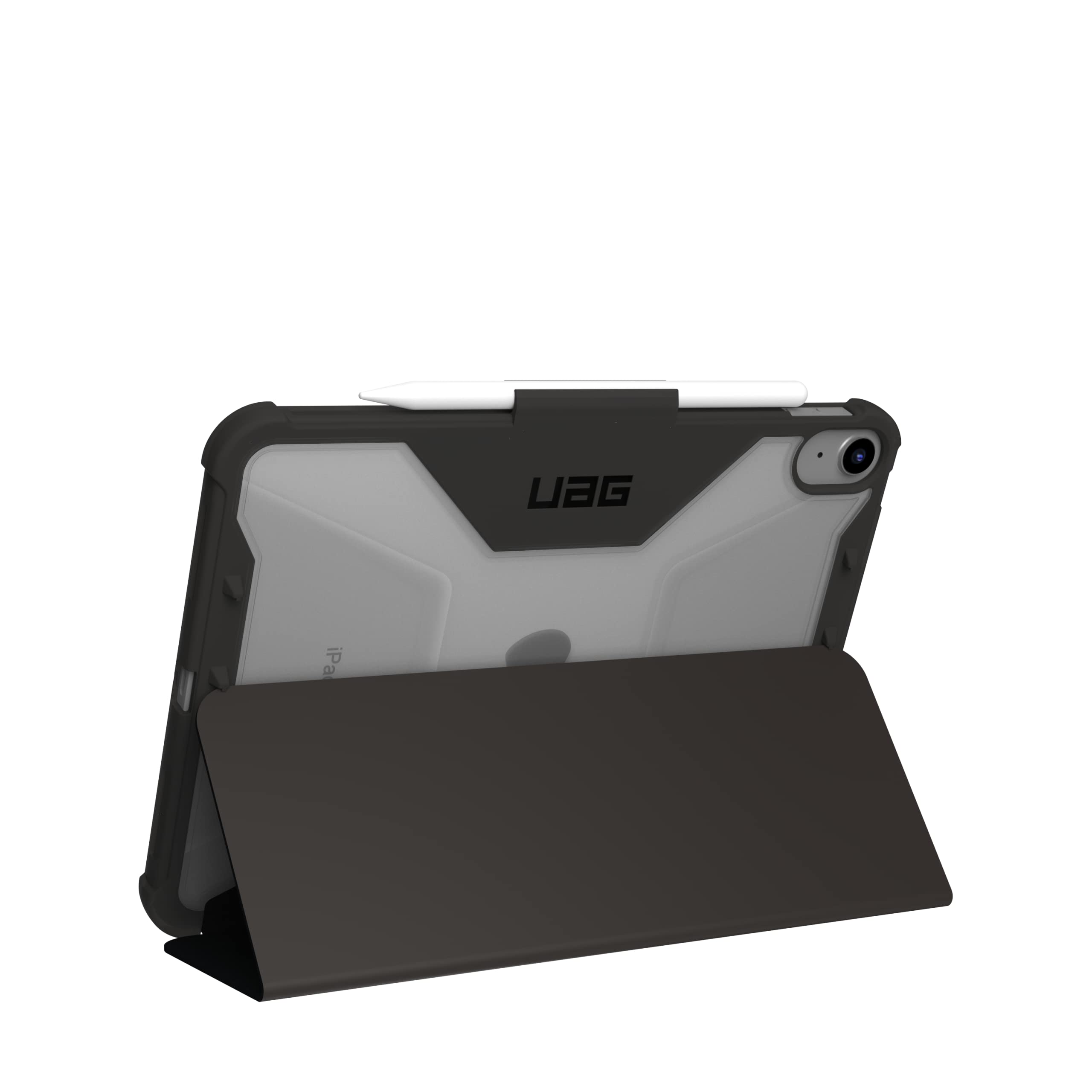 UAG Designed for iPad 10.9” 10th Gen 2022 Case Plyo Clear Black/Ice with Adjustable Stand and Pencil Holder Rugged Lightweight Impact Resistant Soft Core Protective Folio Cover by URBAN ARMOR GEAR