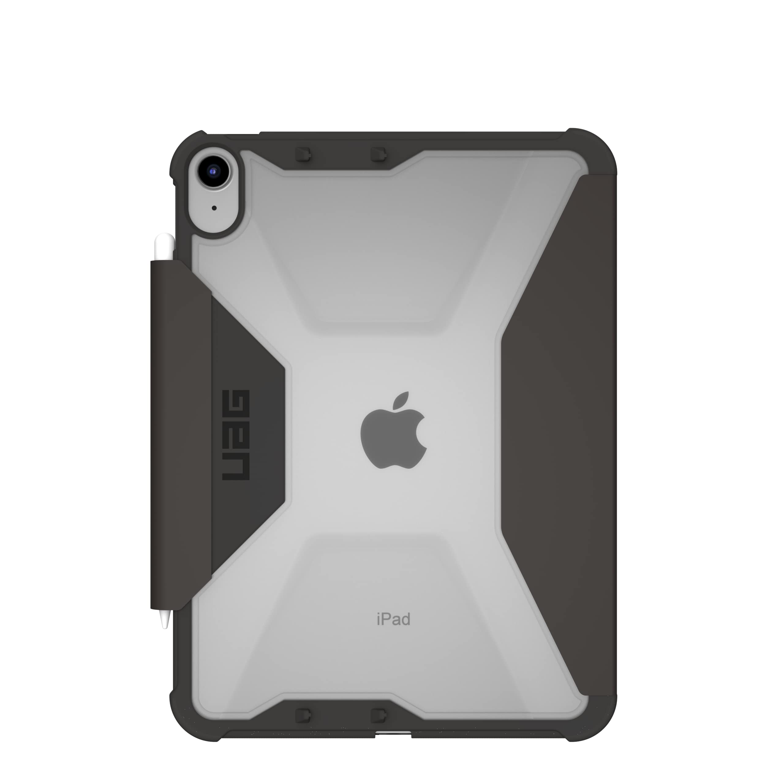 UAG Designed for iPad 10.9” 10th Gen 2022 Case Plyo Clear Black/Ice with Adjustable Stand and Pencil Holder Rugged Lightweight Impact Resistant Soft Core Protective Folio Cover by URBAN ARMOR GEAR