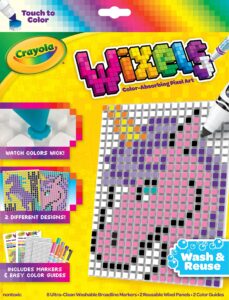 crayola wixels unicorn activity kit, pixel art coloring set, animal coloring, arts & crafts, gift for kids, ages 6, 7, 8