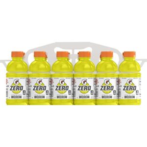 gatorade zero thirst quencher sports drink, lemon lime, 12oz bottles (12 pack), zero sugar, electrolytes for rehydration