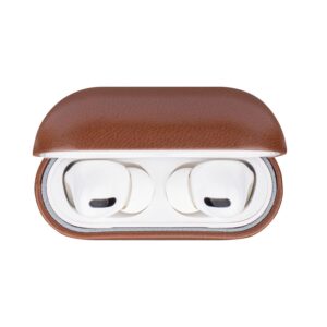 Lopie Brown Leather Case for AirPods Pro 2nd Generation, Handmade, 360-Degree Protection, Lightning Port Access