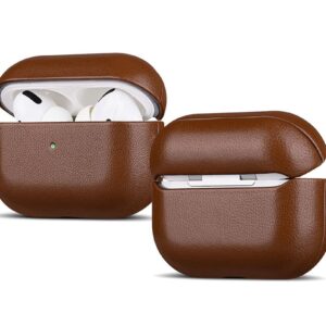 Lopie Brown Leather Case for AirPods Pro 2nd Generation, Handmade, 360-Degree Protection, Lightning Port Access