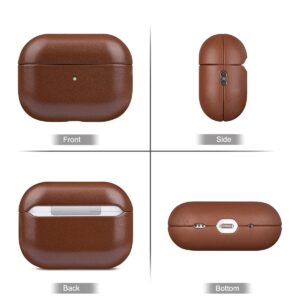 Lopie Brown Leather Case for AirPods Pro 2nd Generation, Handmade, 360-Degree Protection, Lightning Port Access