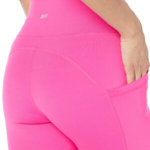 Amazon Essentials Women's Active Sculpt High Rise Full Length Legging with Pockets (Available in Plus Size), Neon Pink, Medium