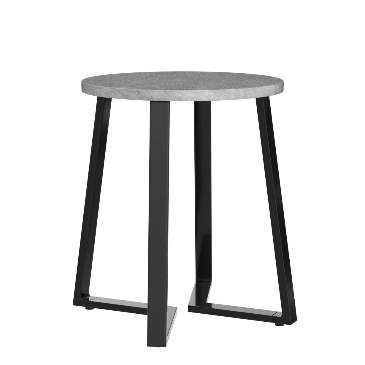 ODIKA Round Mod Concrete Side Table - Small End Table Plant Stand for Living Room Bedroom or Patio