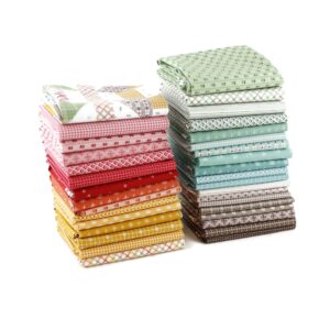 prim fat quarter bundle (37 pieces) by lori holt for riley blake 18 x 21 inches (45.72 cm x 53.34 cm) fabric cuts diy quilt fabric