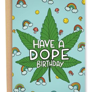 Sleazy Greetings Funny Stoner Birthday Card for Men and Women | 5 x 7 Inch Card with Blank Inside | Kraft Envelope Included