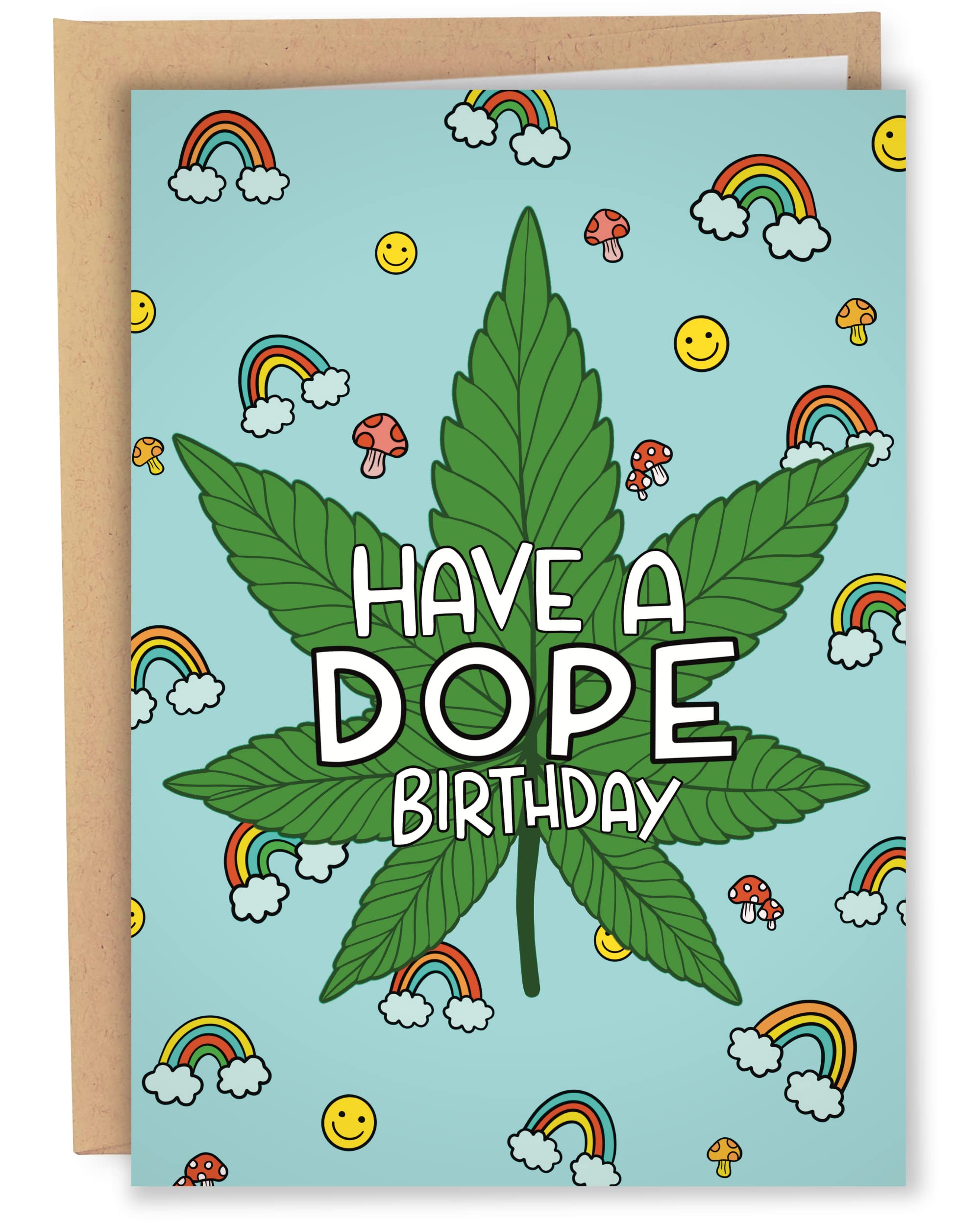 Sleazy Greetings Funny Stoner Birthday Card for Men and Women | 5 x 7 Inch Card with Blank Inside | Kraft Envelope Included