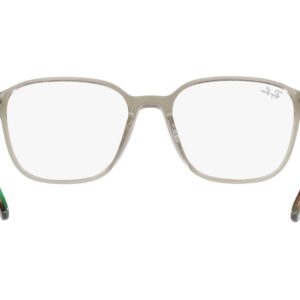 Ray-Ban RX5393 Leonard Square Prescription Eyewear Frames, Transparent Green/Demo Lens, 49 mm