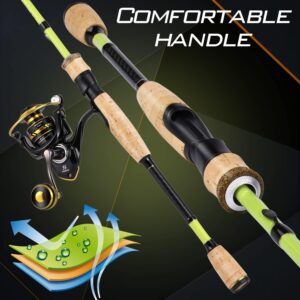 Sougayilang Fishing Rod and Reel Combo, Stainless Steel Guides Fishing Pole with Spinning Reel Combo for Saltwater and Freshwater-yellow-6.9ft and 3000