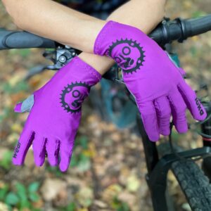 Loka Wear Women MTB Cycling Biking Gloves Full Finger All Finger Tips Touch Screen Breathable Light Weight Padded Audrey - Magenta (Medium)