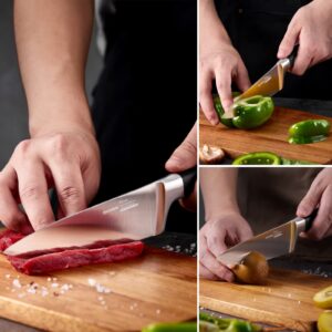 OAKSWARE Chef Knife, 6" Cutting & Cooking Kitchen Knife - High Carbon German Steel Razor Sharp Knives Professional Meat Knife with Ergonomic Handle