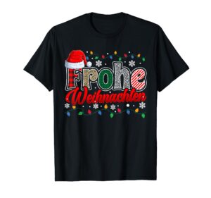 frohe weihnachten deco graphic merry christmas family t-shirt