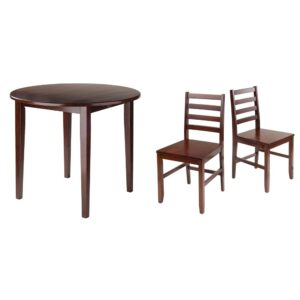 winsome wood clayton dining walnut, 35.98x35.98x29.13 hamilton seating, antique walnut