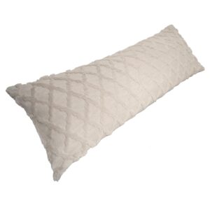 body pillowcase in waffle velvet pattern,beige body pillow cover with zipper 21 * 54 1 piece, suitable for sofa, bedroom decoration, without pillow core(beige)