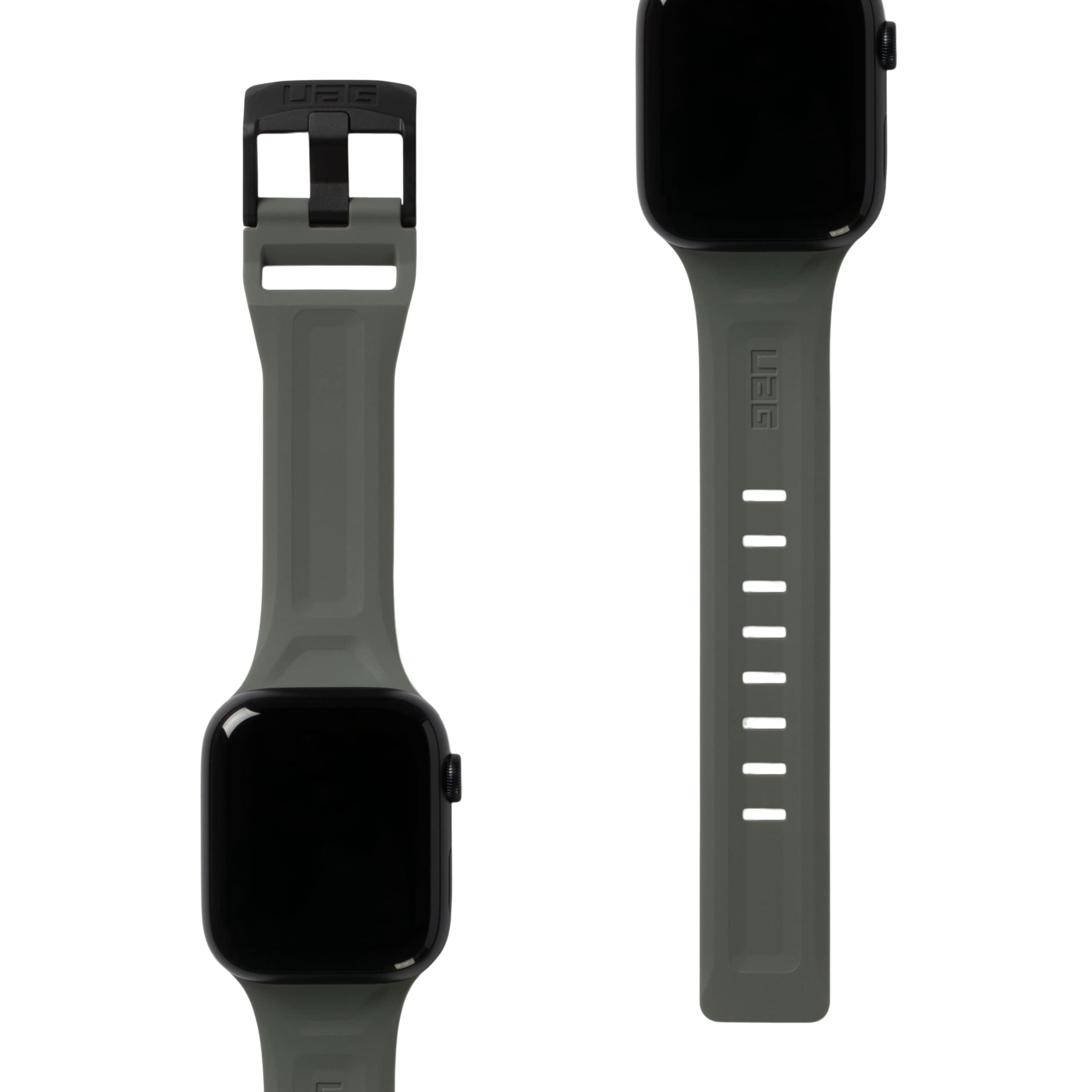 URBAN ARMOR GEAR UAG Compatible with Apple Watch Band 49/45/44/42mm for iWatch Series Ultra 2/9/Ultra/SE2/8/1-7/SE Scout Foliage Green (New Edition) Sweatproof Adjustable Silicone Replacement Strap