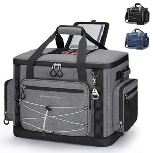 maelstrom soft cooler bag,soft sided insulated hard-bottom beach ice chest large leakproof camping portable travel cooler for camping,grocery shopping,gray,40 can