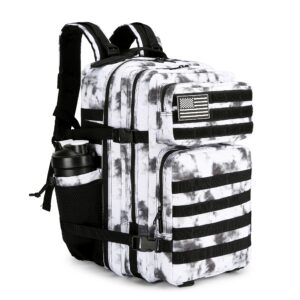 lovelinks21 45l tactical assault backpack 3 day assault pack with molle waterproof backpack rucksack for tactical backpacks (blackwhite camo)