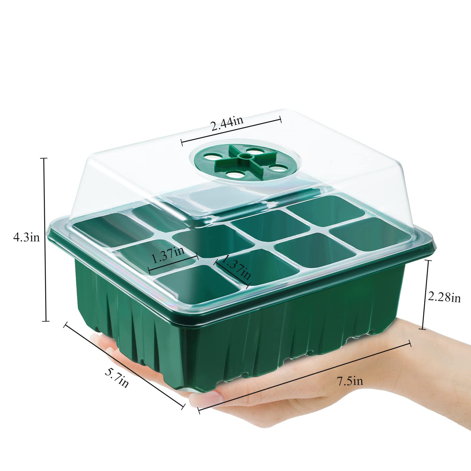 20 Packs Seed Starter Tray Seed Starter Kit with Humidity Dome, 240 Cells Total Tray Base Greenhouse Plant Starting Trays Kit with Plastic Seeding Tools and Labels for Seeds Growing Starting