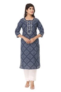 vihaan impex indian blue kurti for women set with white pant