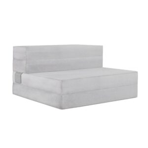 heyward 4.5” trifold sofa + mattress | twin xl size | portable certi pur-us certified firm foam folds into couch | washable panne velvet material w/non-slip base | 78”l x 38”w x 4.5”h