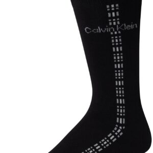 Calvin Klein Men's Dress Socks - Lightweight Cotton Blend Crew Socks (8 Pack), Size 7-12, BlackGrey Multi