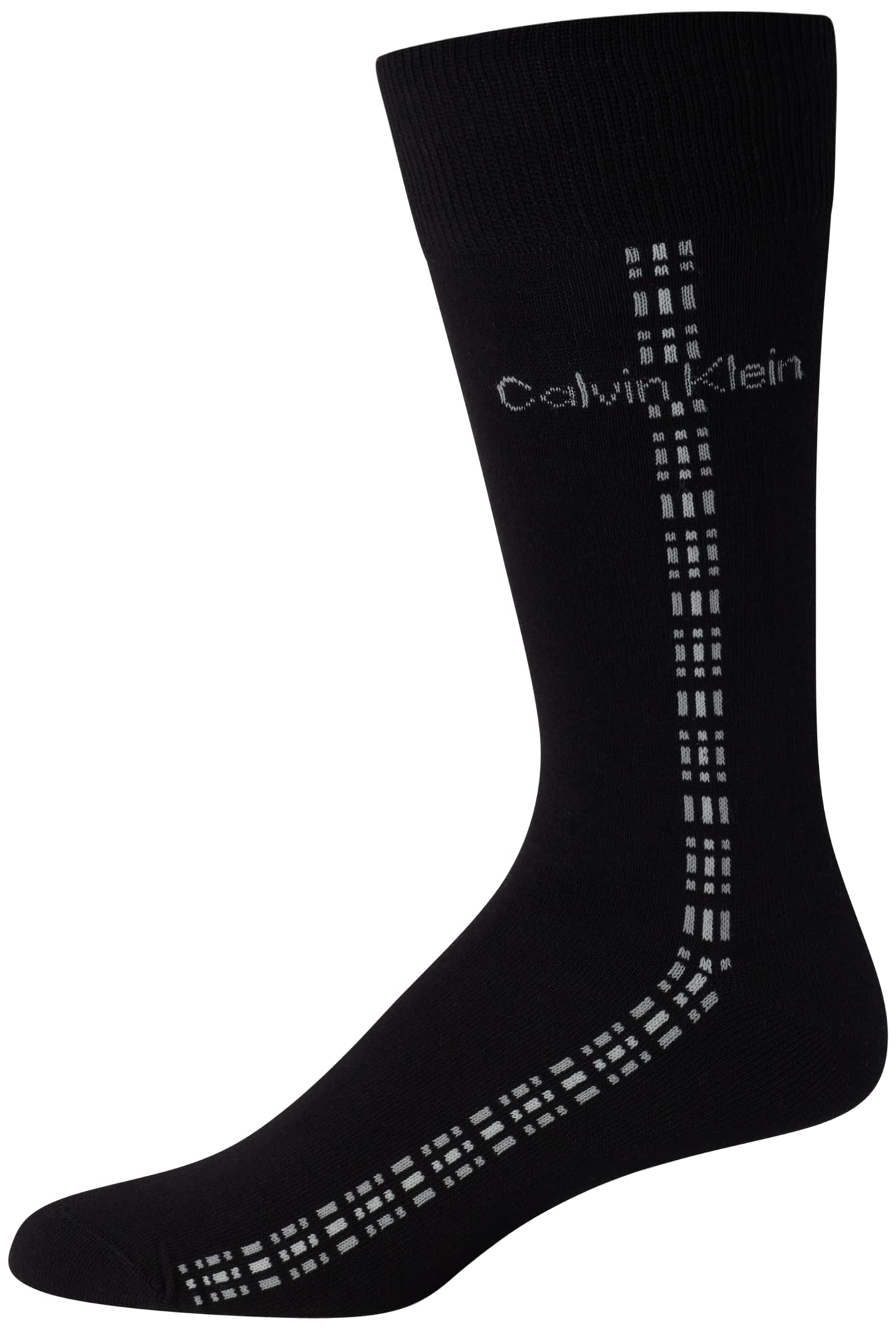 Calvin Klein Men's Dress Socks - Lightweight Cotton Blend Crew Socks (8 Pack), Size 7-12, BlackGrey Multi