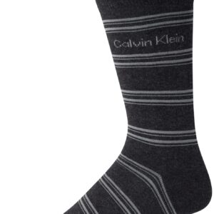 Calvin Klein Men's Dress Socks - Lightweight Cotton Blend Crew Socks (8 Pack), Size 7-12, BlackGrey Multi