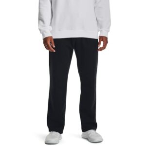 under armour men's rival fleece pants, (001) black / / white, large