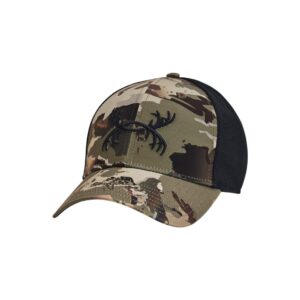 under armour men's outdoor antler trucker hat, (988) ua forest 2.0 camo/black/black, one size fits most