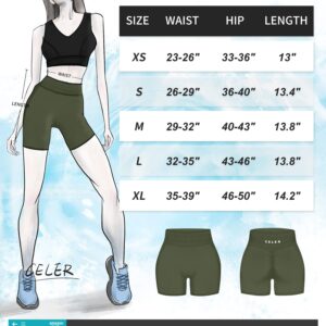 CELER Womens Workout Shorts Seamless Scrunch Butt Gym Shorts High Waisted Yoga Athletic Booty Shorts, 01 Army Green L