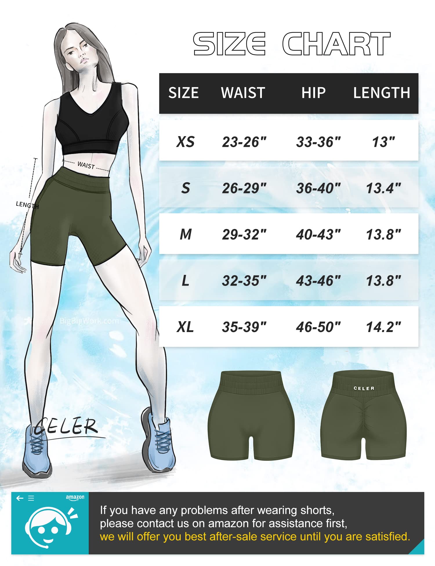 CELER Womens Workout Shorts Seamless Scrunch Butt Gym Shorts High Waisted Yoga Athletic Booty Shorts, 01 Army Green L