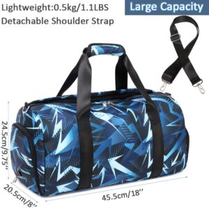 Duffle Bag for Girls Overnight Bags for Boys Weekender Carry On Travel Bag Sports Gym Bag with Shoes Compartment and Wet Pocket