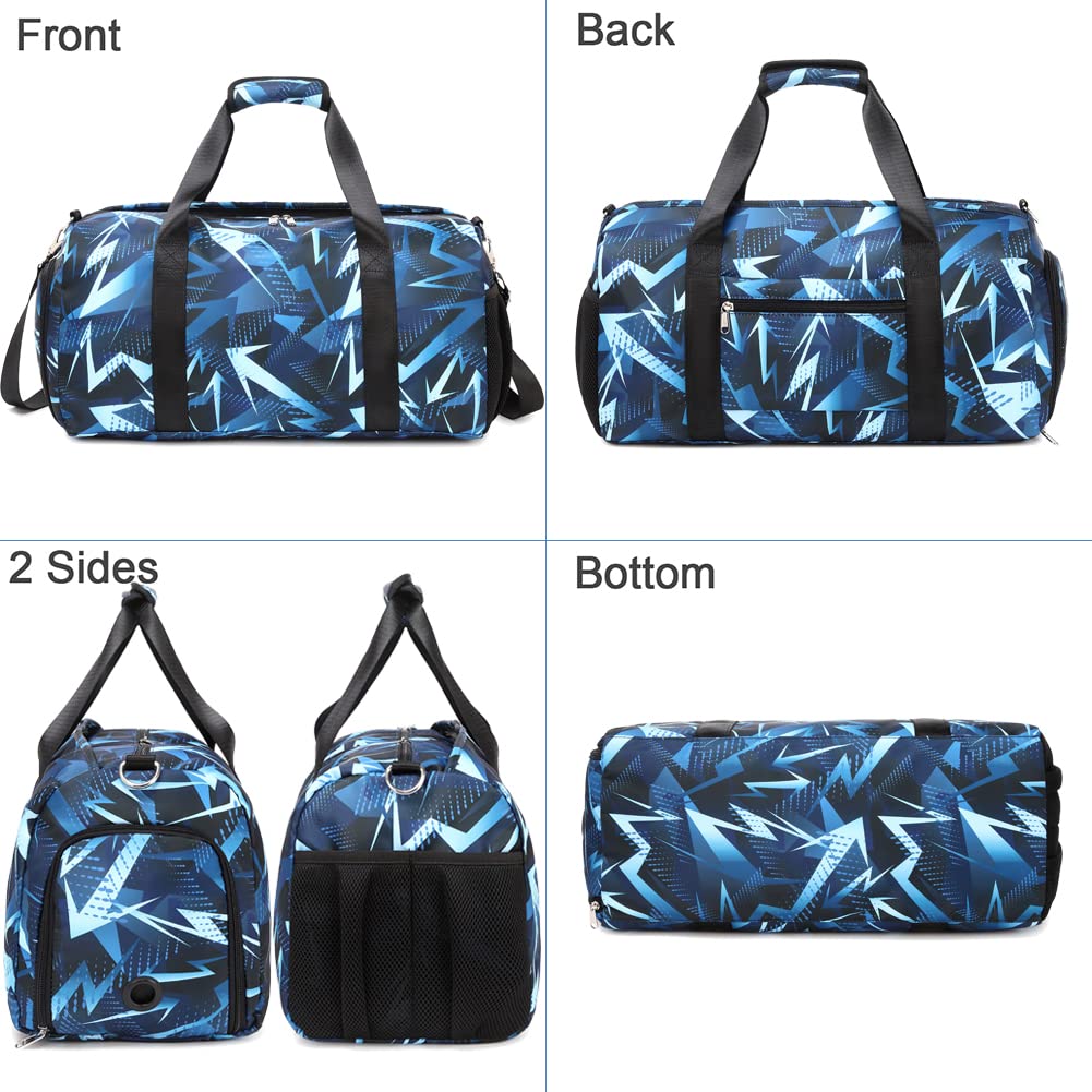 Duffle Bag for Girls Overnight Bags for Boys Weekender Carry On Travel Bag Sports Gym Bag with Shoes Compartment and Wet Pocket