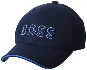 boss men's technical pique logo cap, whale blue, one size