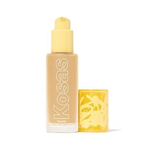 kosas revealer skin-improving foundation with spf 25 protection - hydrate, brighten, soothe, plump, protect skin - smoothing texture, natural finish and clean formula - light+ neutral olive 160