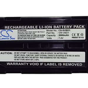 HLILY Replacement for Battery Panasonic CGR-B/202E1B, CGR-B/403, CGR-B/814 VDR-D300EG-S, VDR-D300E-S, VDR-D308GK, VDR-D310, VDR-D310EB-S, VDR-D310EG-S, VDR-D310E-S 7.4V/2000mAh