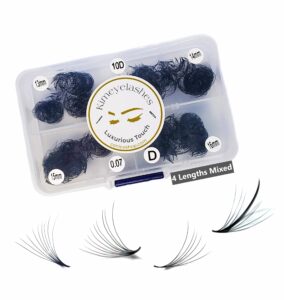 1000 premade volume fans mixed 4 lengths 9-12 | 11-14 | 13-16 cc, d curl wispy handmade eyelash extensions supplies russian volume lash promade fan 4d 5d 6d 10d (9mm - 12mm, 4d - 0.07 - d)