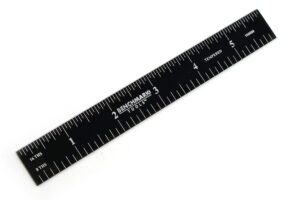 benchmark tools 106609 6” rigid woodworking ruler black chrome finish 1/8th and 1/16th grads hardened stainless steel