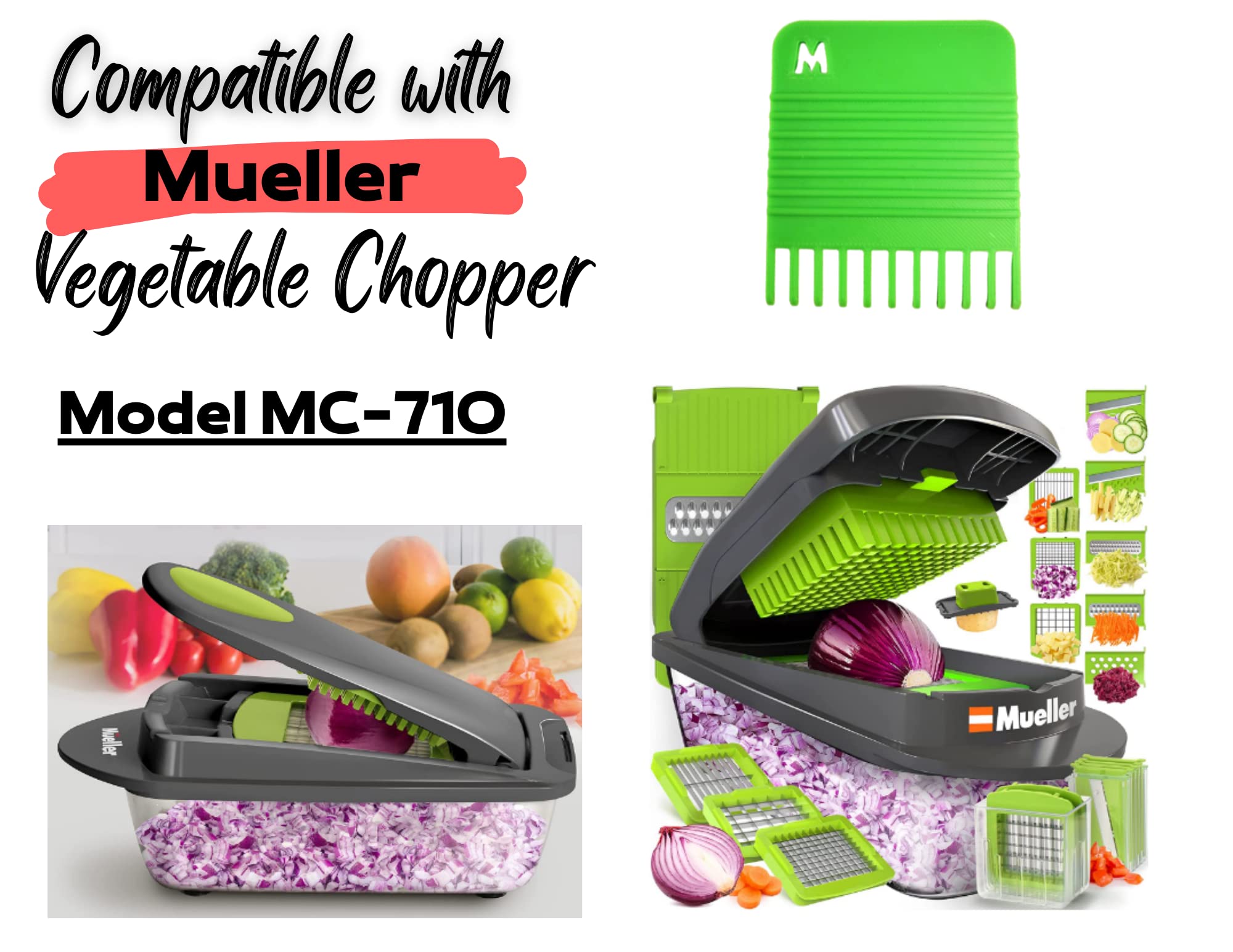 Vegetable Chopper Cleaning Tool 2 PACK - 3D Printed Cleaner Tool Rake for Mueller Vegetable Chopper