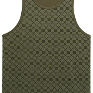 Savage X, Men's Flocked Monogram Tank, Deep Forest Green, M