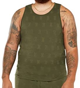 Savage X, Men's Flocked Monogram Tank, Deep Forest Green, M